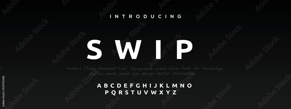 SWIP Sports minimal tech font letter set. Luxury vector typeface for ...