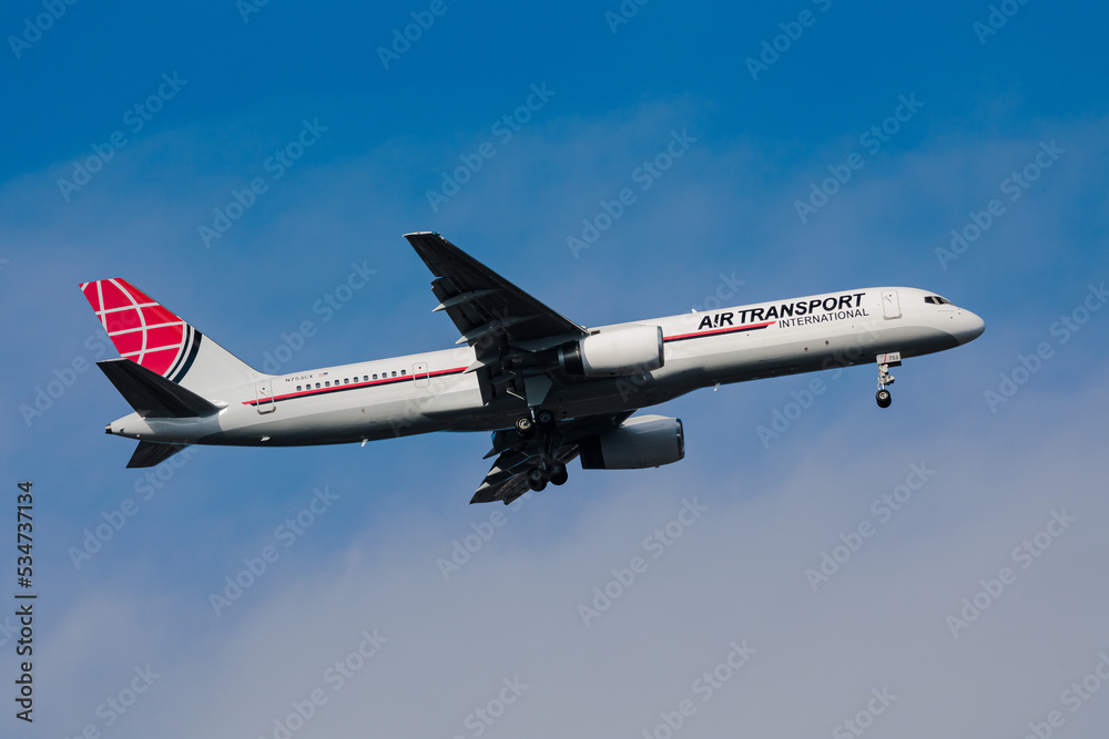 TOKYO, JAPAN - Oct 1, 2022: Air Transport International Boeing 752 ...