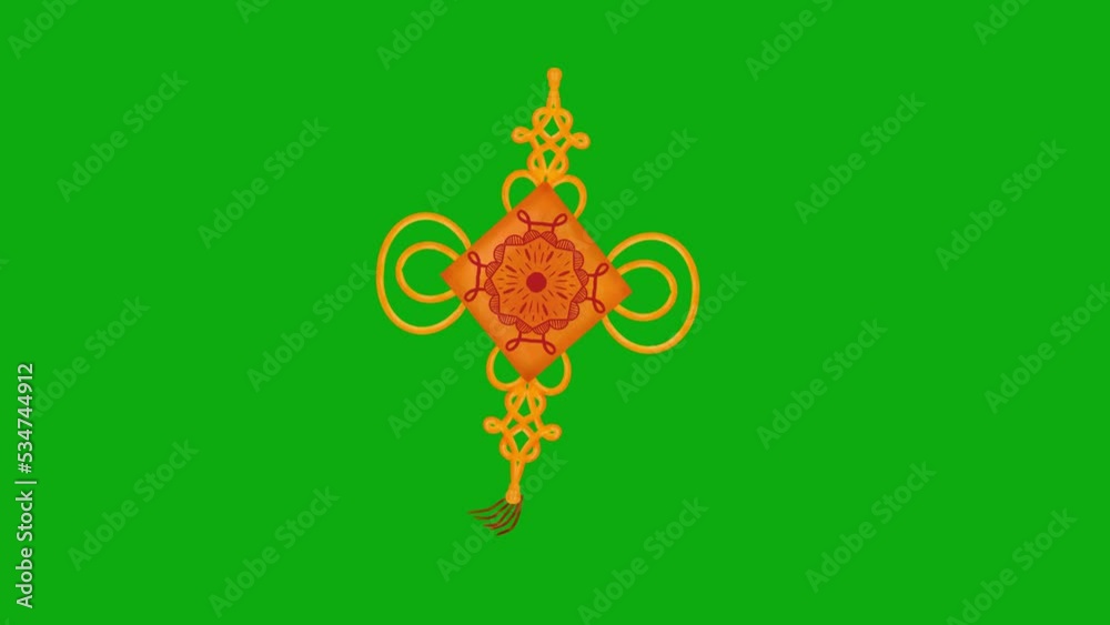 Chinese Knot animation on a green screen. Chinese Knot animation with ...