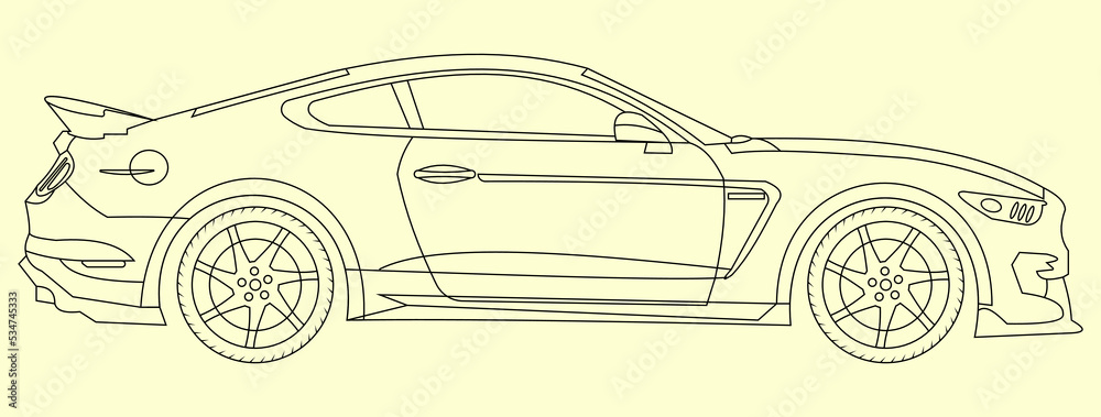 ford mustang mach outline Stock Vector | Adobe Stock