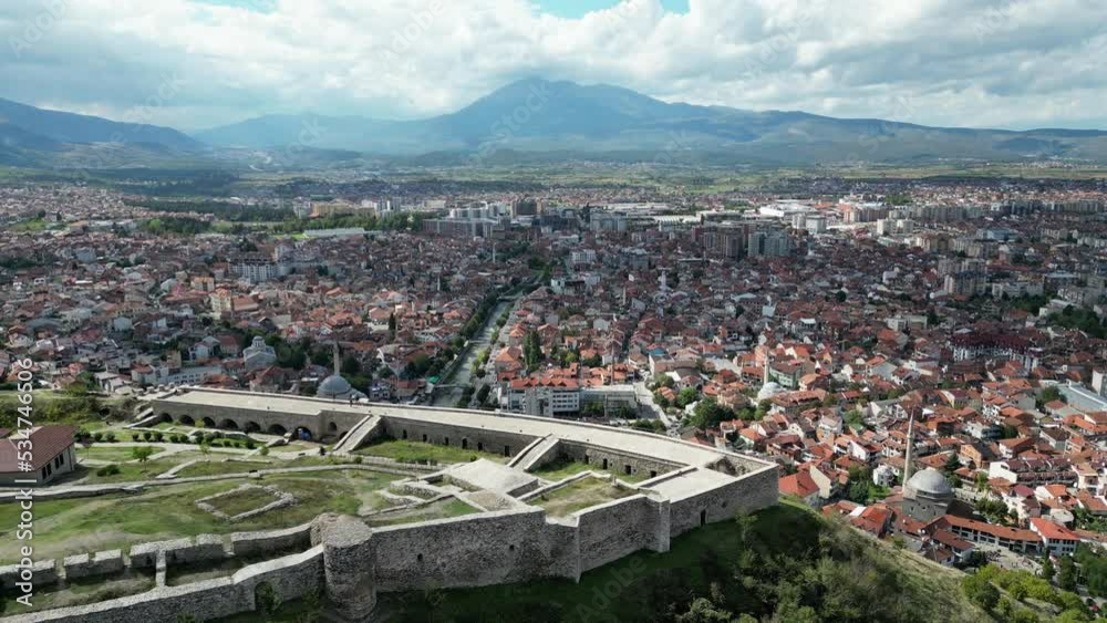 Prizren Old Town Aerial View. Popular Tourist Destination in Kosovo ...