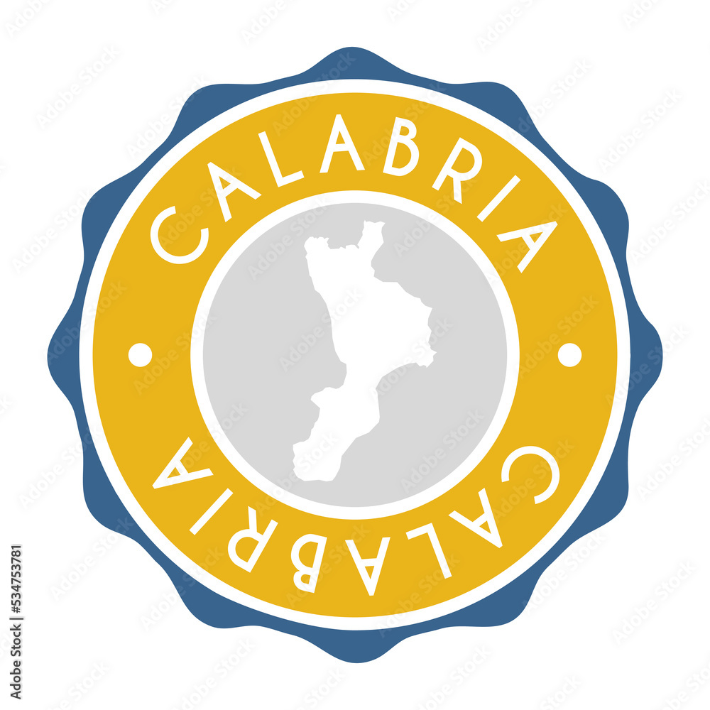 Calabria, Italy Badge Map Vector Seal Vector Sign. National Symbol ...