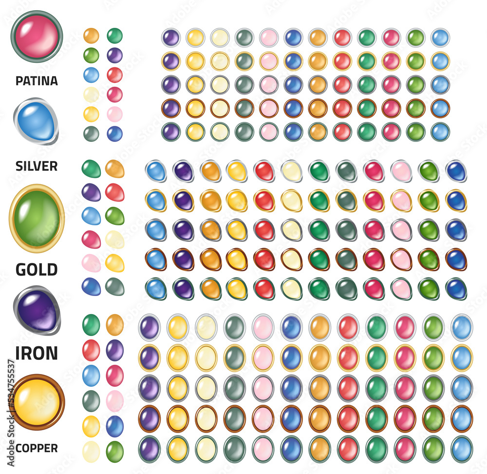 PNG transparent solid and translucent gems collection, color gemstones ...