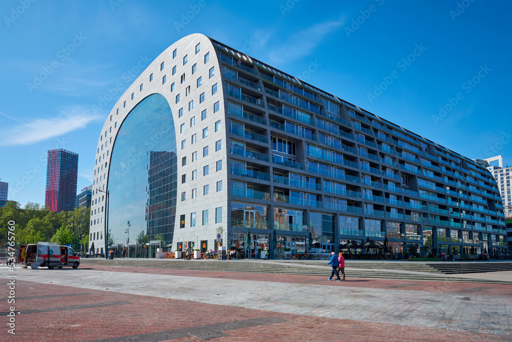 ROTTERDAM, THE NETHERLANDS - MAY 11, 2017: View of the Market Hall ...
