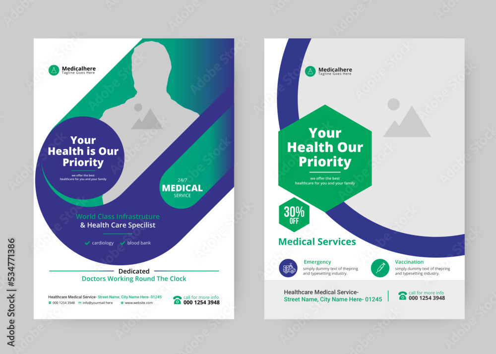 medical pharmaceutical flyer poster layout template. advertising ...