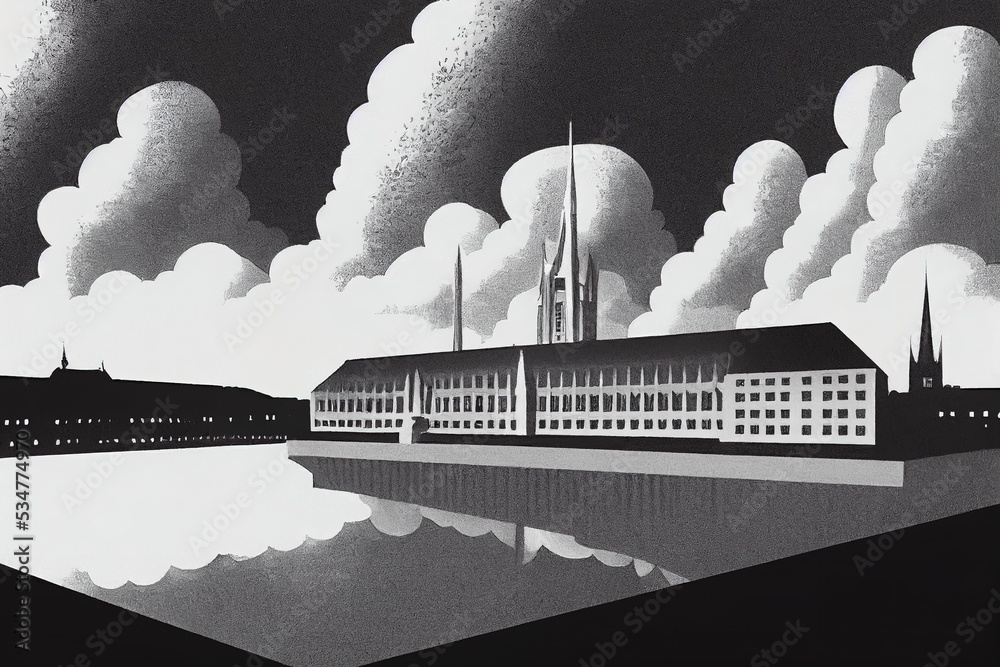 cartoon drawing Parliament Building of Bern in Switzerland called ...