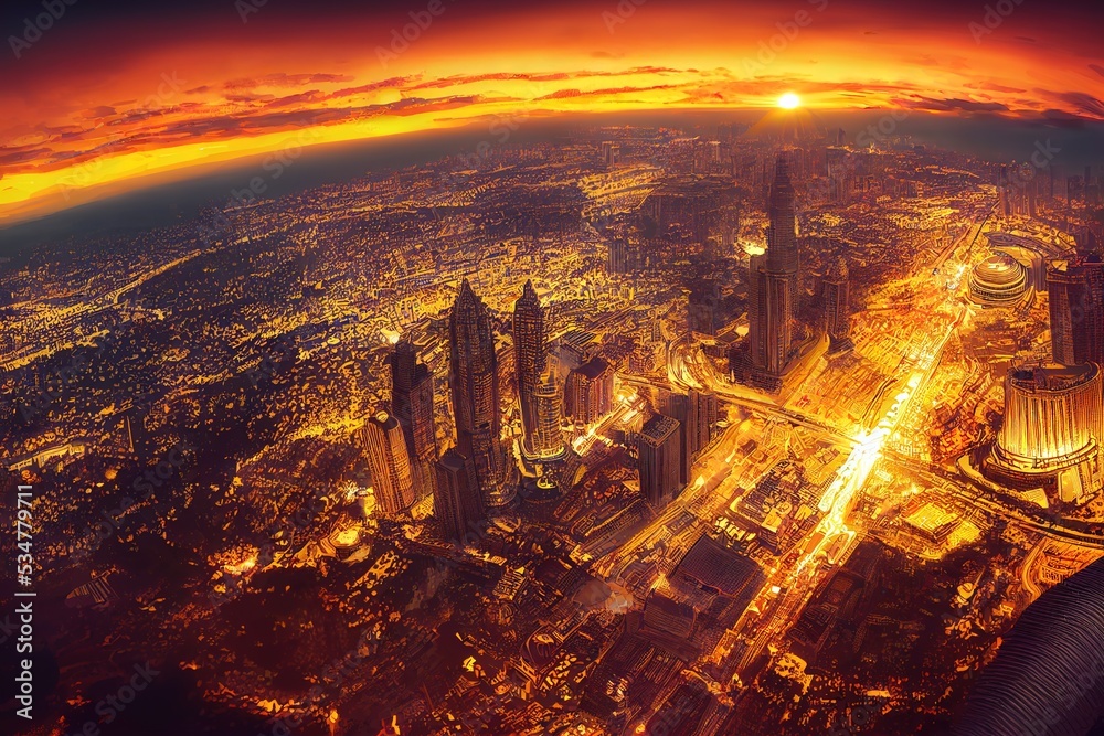 Cartoon drawing Cartoon drawing Kuala Lumpur Malaysia June Aerial view ...