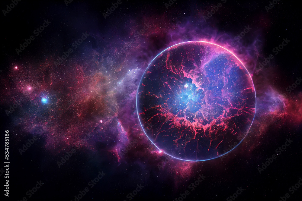Alien Gas Giant Planet and Nebula 3D Art Work Stunning Abstract ...