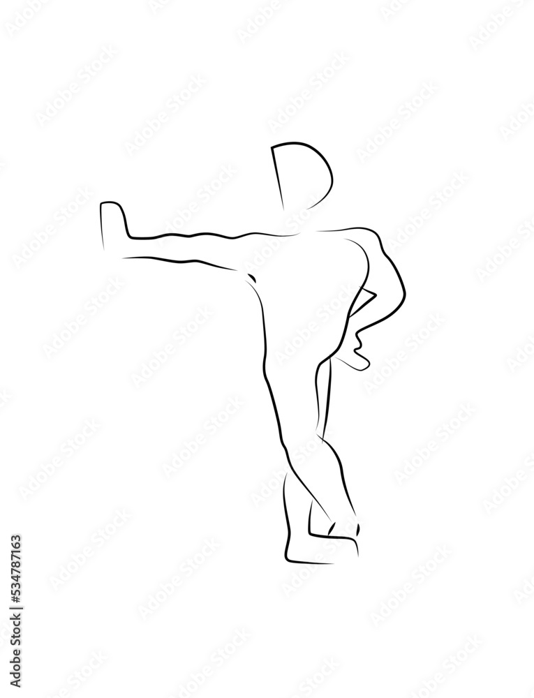 Human figure silhouette waiting leaning against the wall with one arm ...