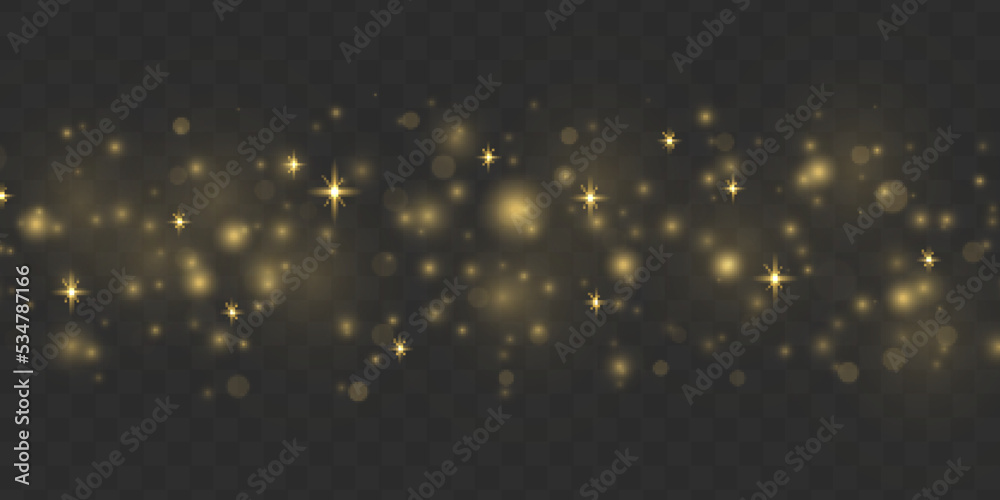 Blur yellow sparks and glitter special light effect. Fine, shiny bokeh ...