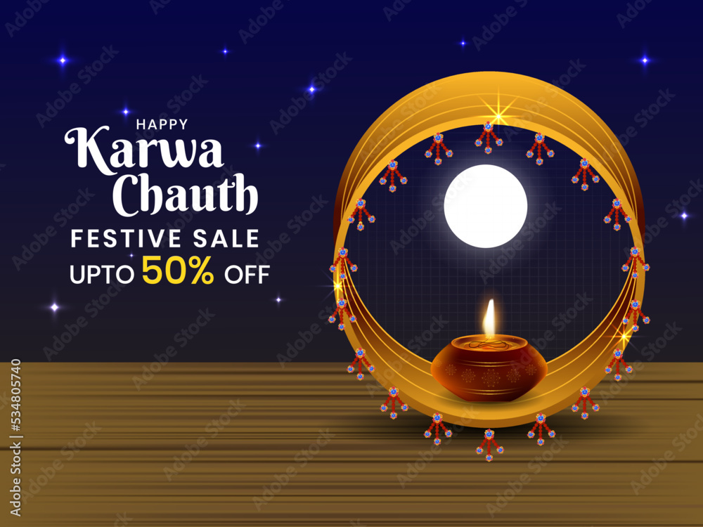 Illustration of decorated karwa indian festival of sieve during Karwa ...