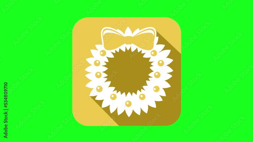 Vidéo Stock Christmas wreath icon animation on green screen. Christmas ...