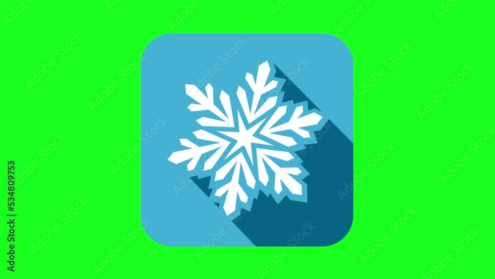 Christmas Snowflake icon animation on green screen. Christmas Snowflake ...