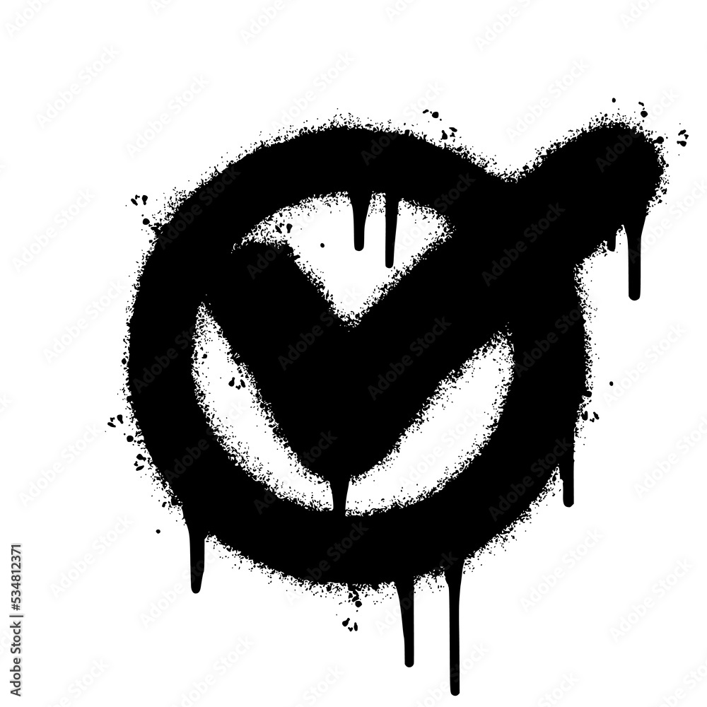 Spray Painted Graffiti sign "yes" Sprayed isolated with a white ...