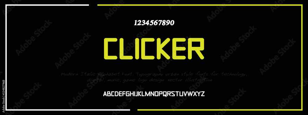CLICKER Elegant alphabet letters font and number. Classic Lettering ...