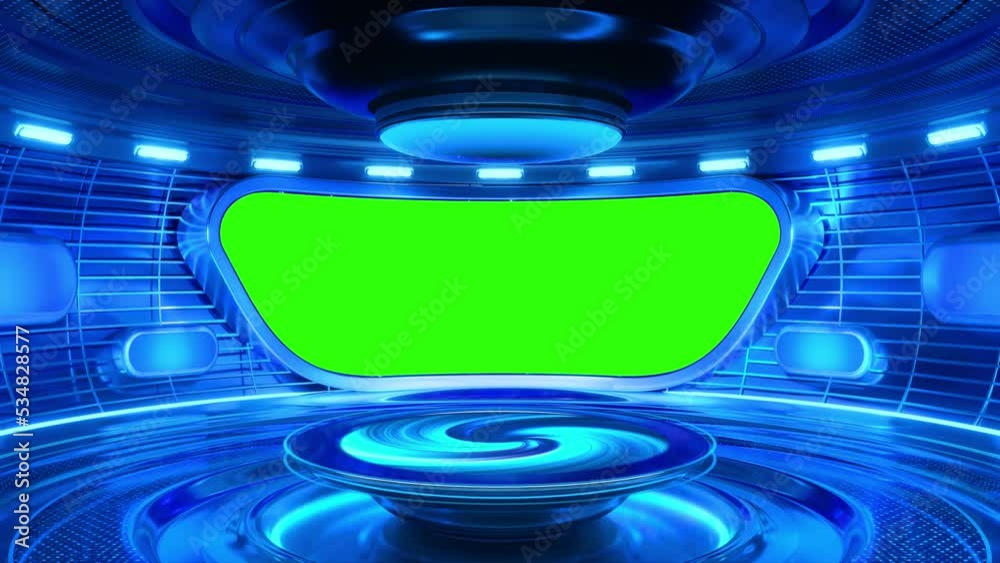 4K Futuristic Spaceship Interior With a Window View Of Space And Stars ...