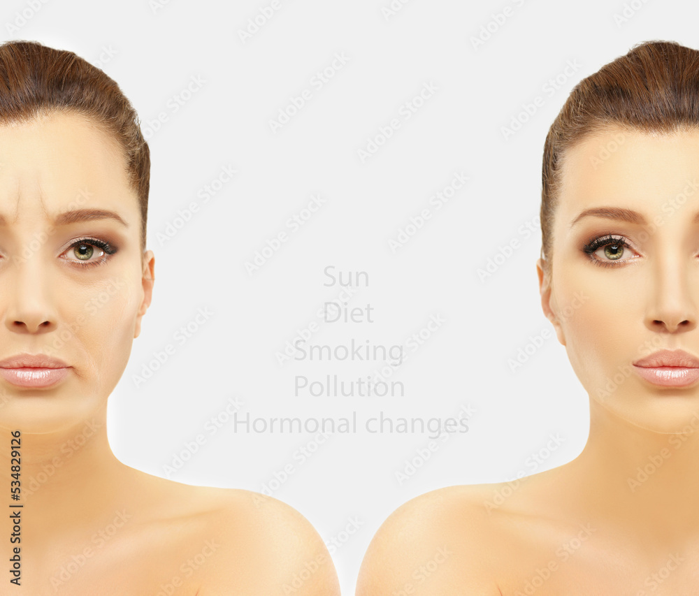 Ageing skin ,internal and external causes of skin aging, signs of skin ...