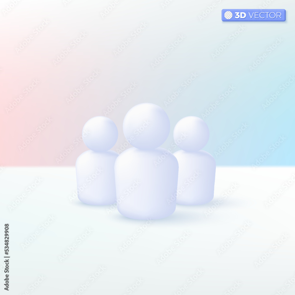 Human personal icon symbols. group of people, staff figure, profile ...