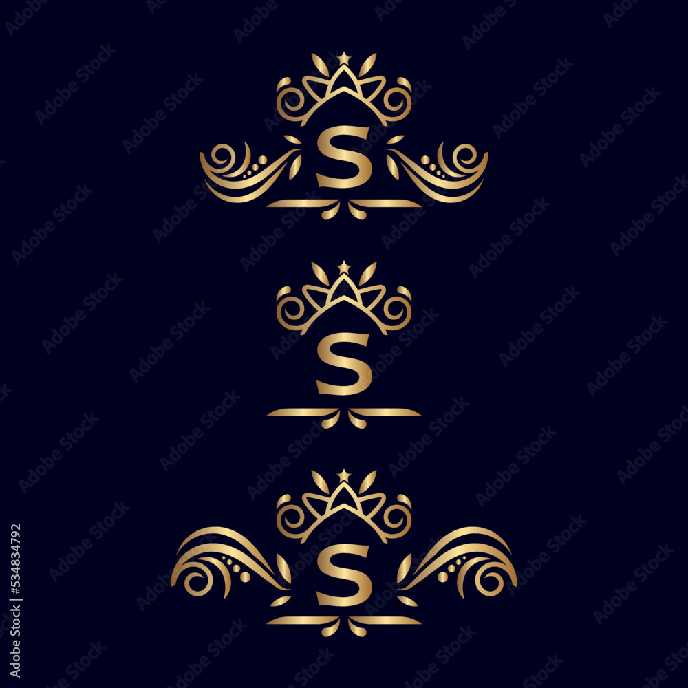 ROYAL LUXURY ORNATE LOGO LETTER S Stock Vector | Adobe Stock