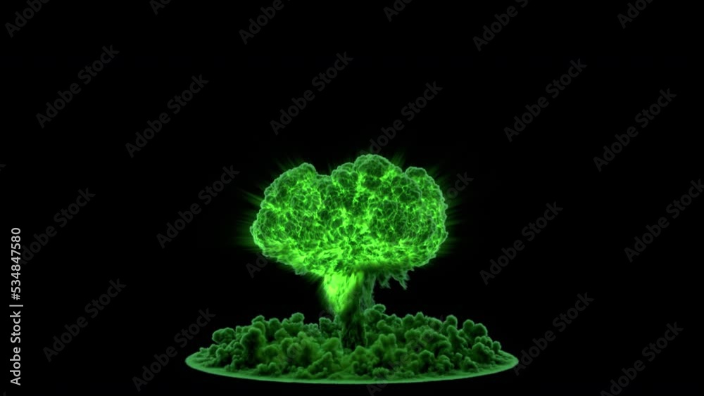 Huge radioactive acid green poison chemical nuclear bomb explosion with ...