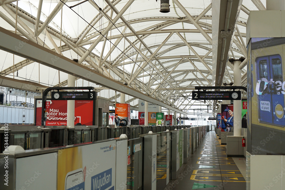 Jakarta, Indonesia. October 2022. Blok M MRT Platform. MRT Jakarta is ...