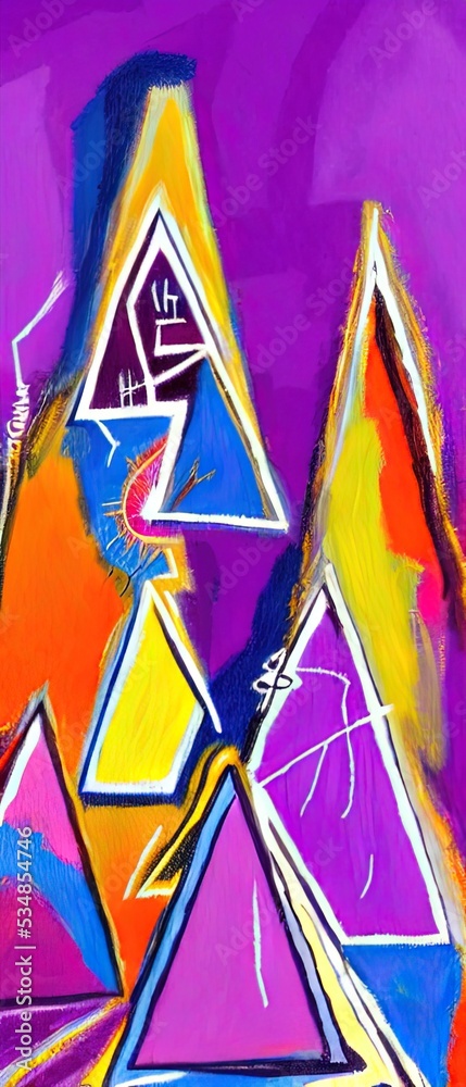 highly detailed background image white Triangle and Purple Pentagonal ...