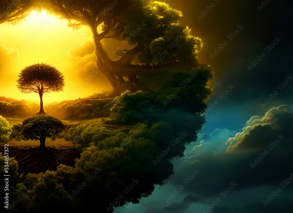 The Tree of Life is a symbol of life and rebirth. In this illustration ...