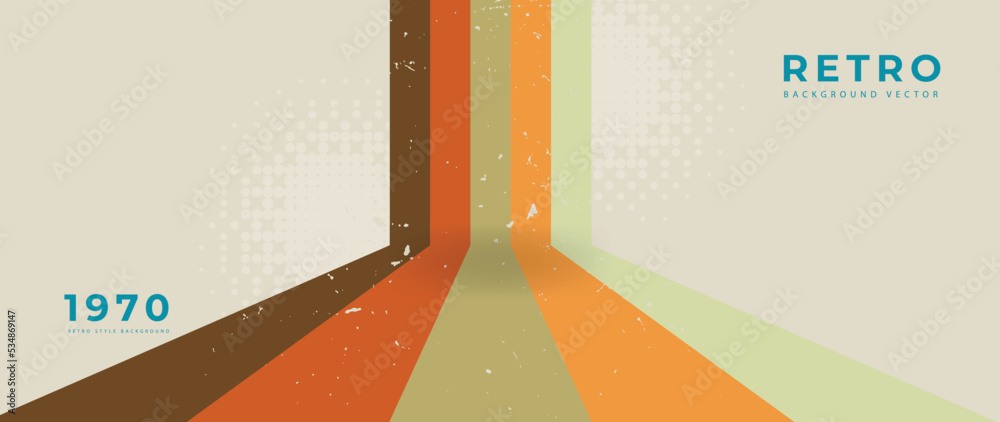 Abstract earth tone 70s background vector. Vintage retro style ...