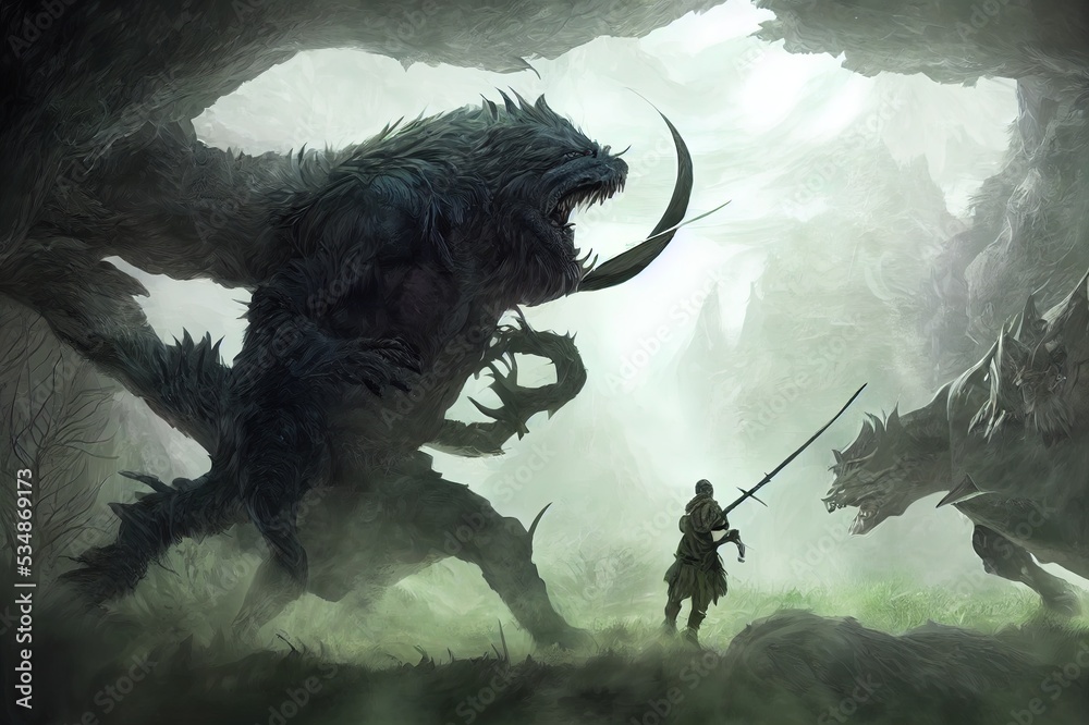 2d digital illustration environment design concept of fantasy fictional ...