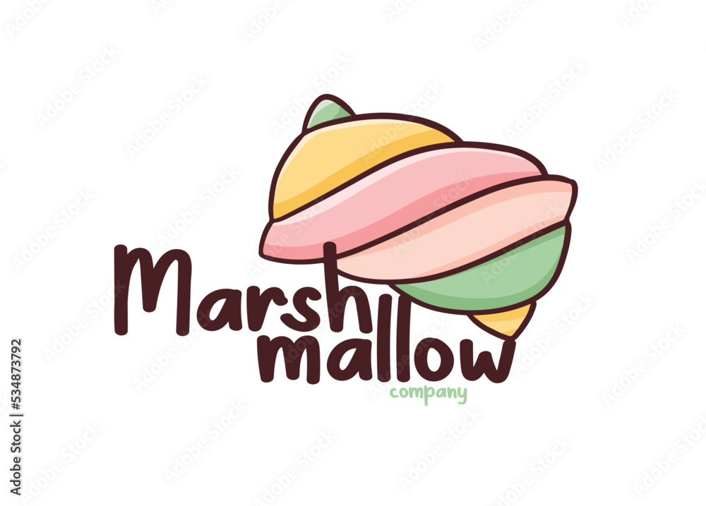 Cute and funny logo for marshmallow store or company Stock Vector ...