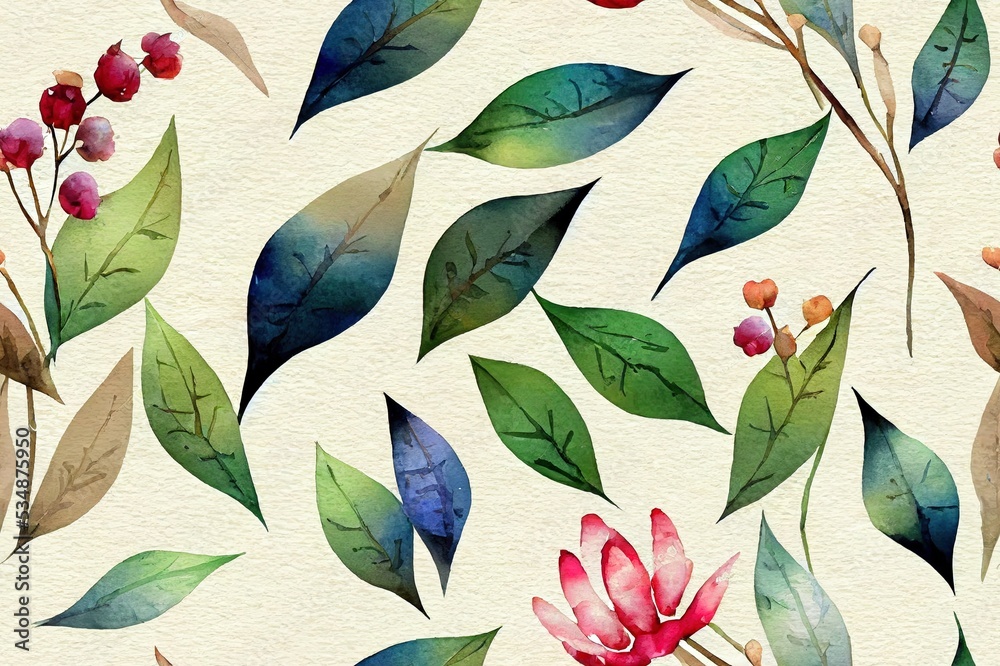 Watercolor seamless pattern, background with a floral pattern ...