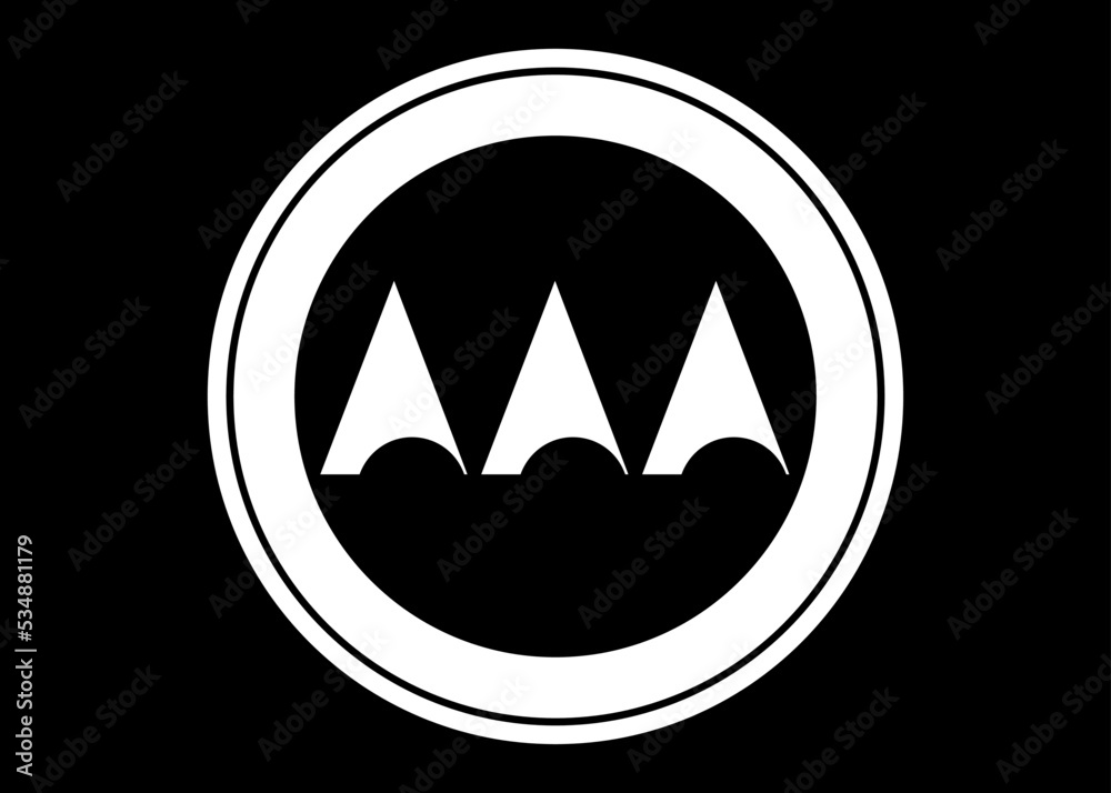 AAA letter logo design with a circle shape. AAA circle and cube shape ...