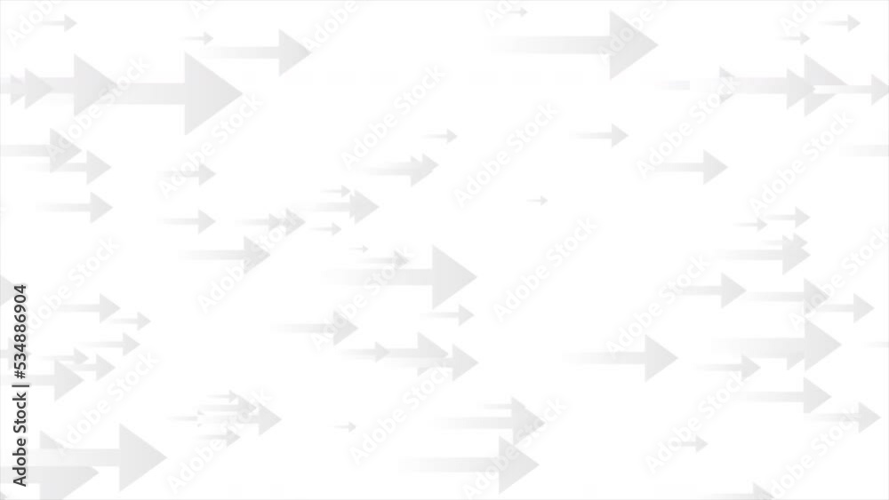 Grey white tech arrows abstract minimal background. Seamless looping ...