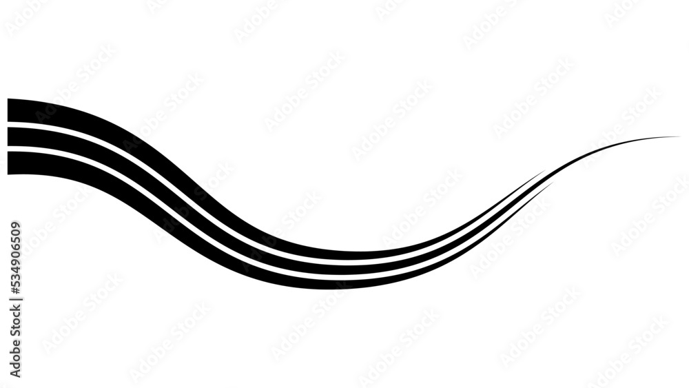 Triple winding curved line calligraphy, squiggle doodle road Stock ...
