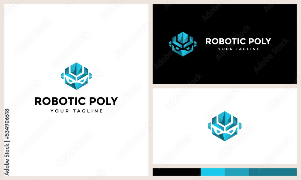 robot head logo Stock Vector | Adobe Stock