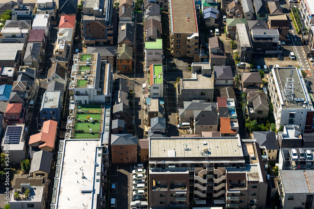 Rooftop of small buildings and houses in Japan. Stock Photo | Adobe Stock