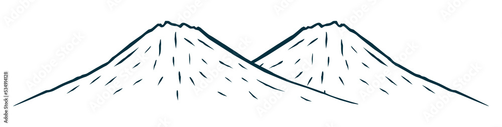 Simple Line Art of the Mountain Silhouette for Logo, Pictogram, Art ...