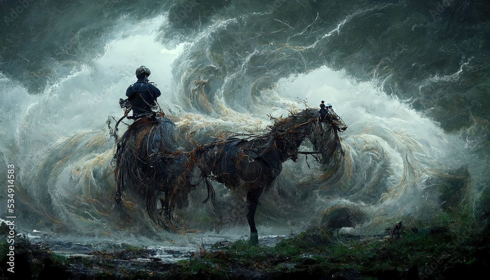 Dark mood image, Halloween theme. Riders on the storm. Dark Knights in ...