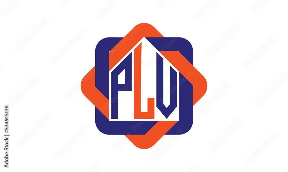 PLV three letter real estate logo with home icon logo design vector ...