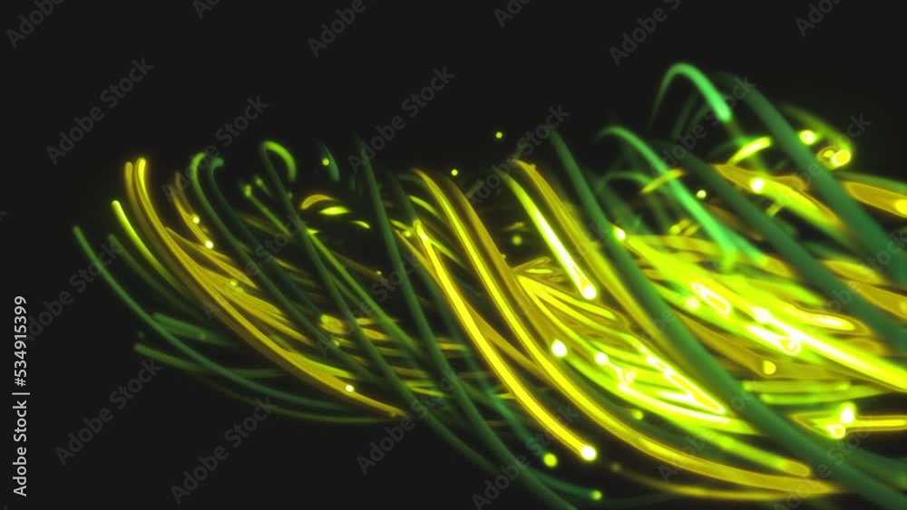 Colorful abstract background of strings, lines, ribbons, fibers or ...