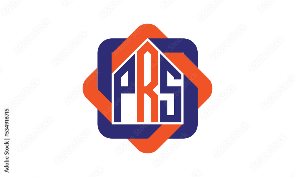 PRS three letter real estate logo with home icon logo design vector ...