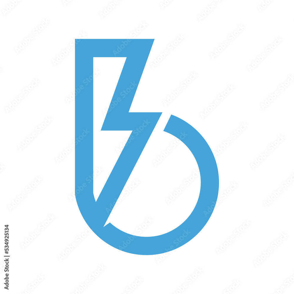 Letter B logo design with including electrical symbols. Logo design for ...