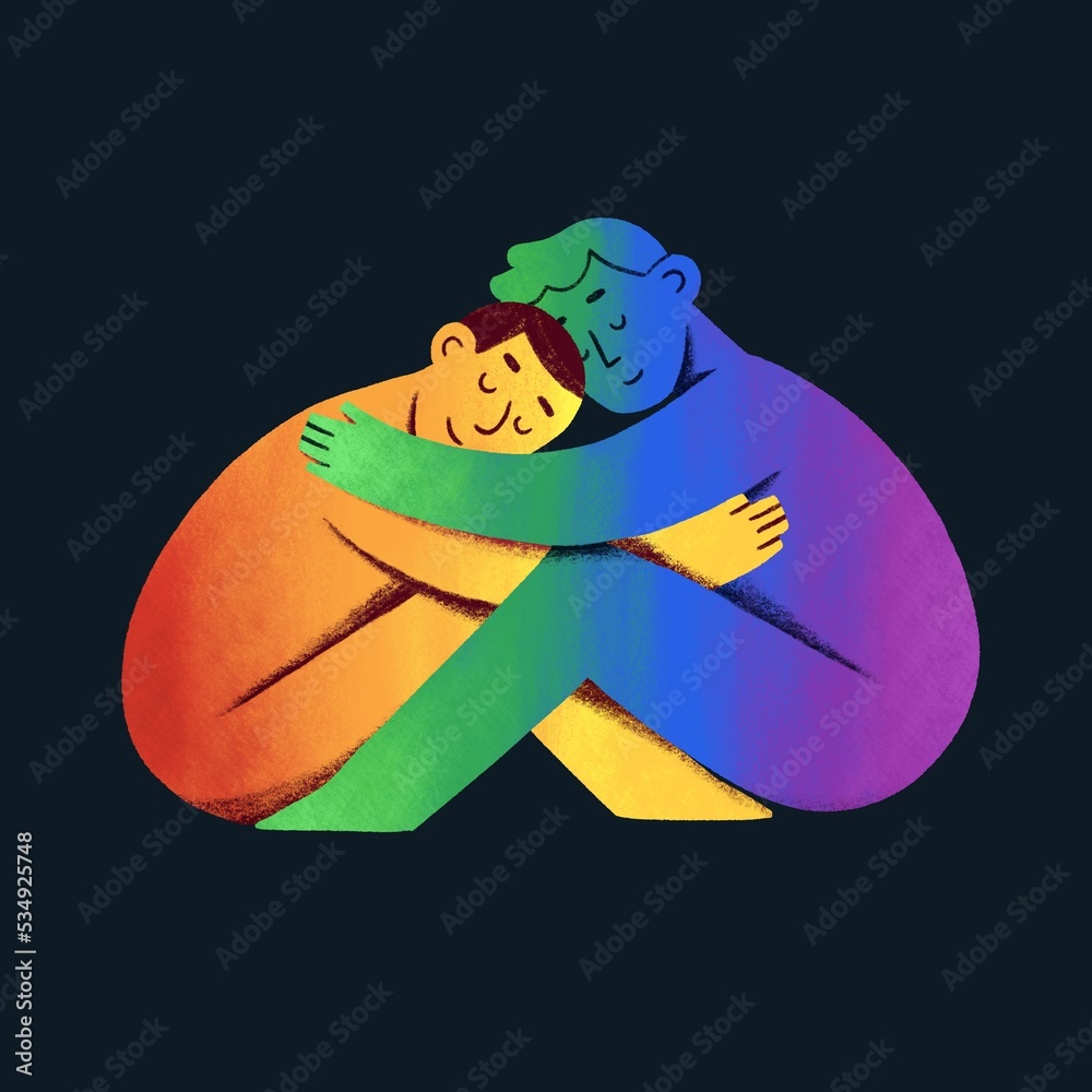 Pride hug Stock Illustration | Adobe Stock