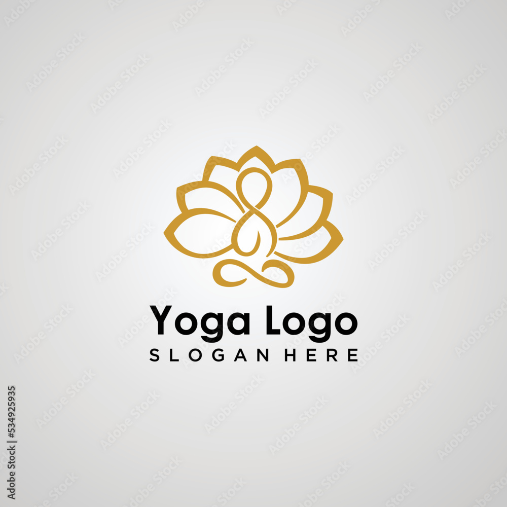 Yoga logo vector emblem Stock Vector | Adobe Stock