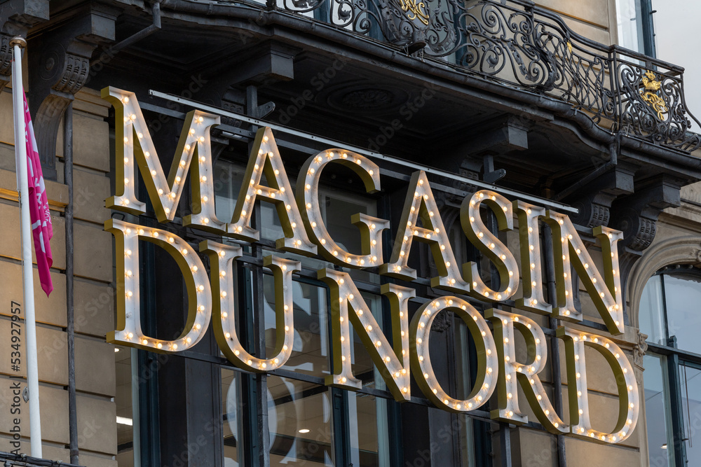 Copenhagen, Denmark The sign on the iconic Magasin du Nord department ...