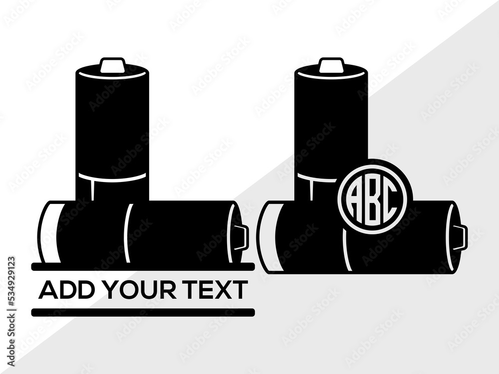 Battery Monogram SVG, Split Monogram Svg, Electric Battery Svg, Energy ...