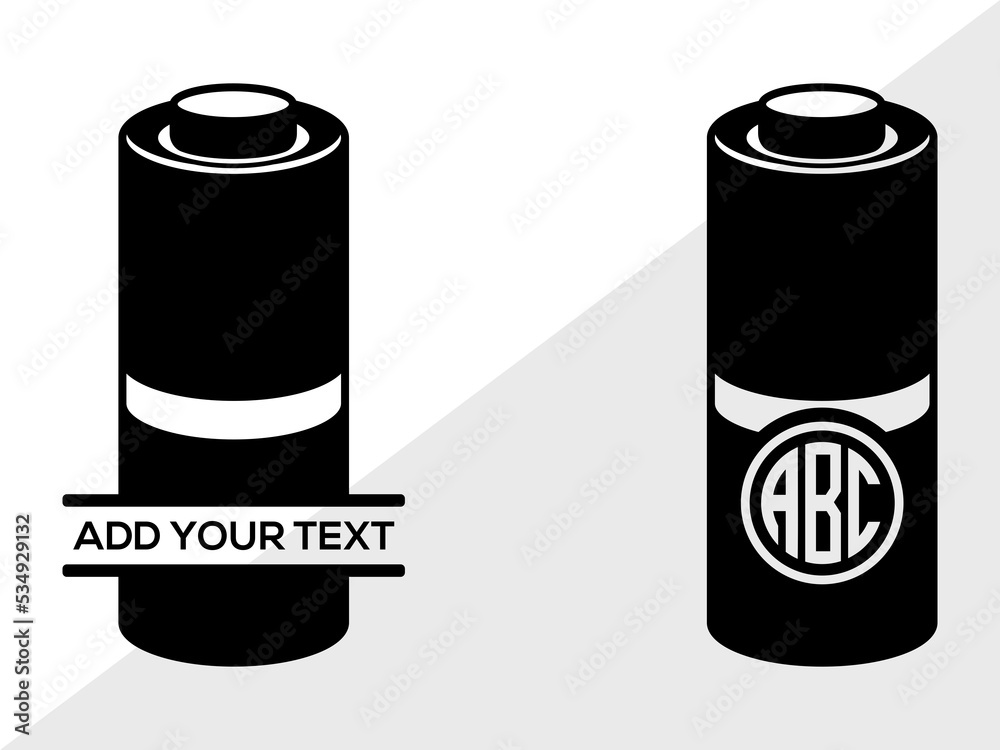 Battery Monogram SVG, Split Monogram Svg, Electric Battery Svg, Energy ...