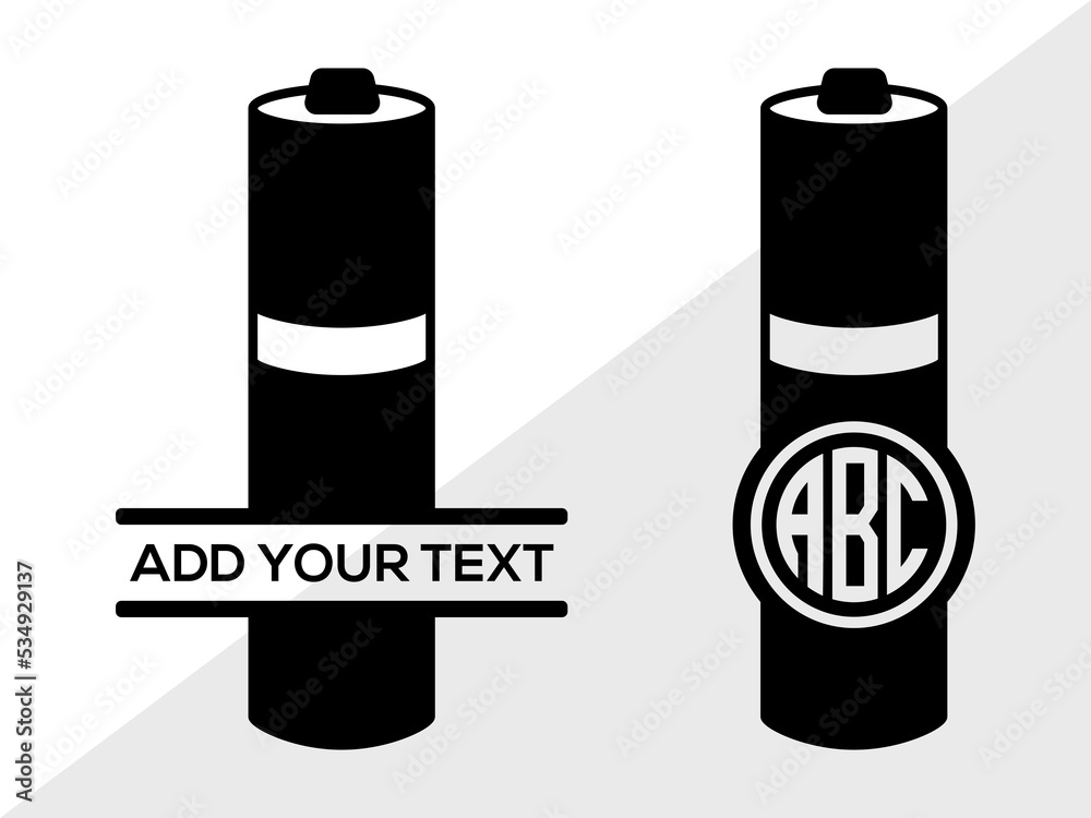 Battery Monogram SVG, Split Monogram Svg, Electric Battery Svg, Energy ...