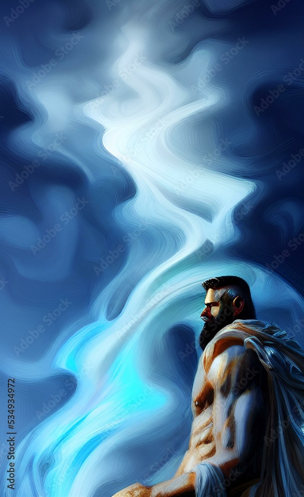 Drawing of Zeus. Antiquity. Greek God. Religion. Greek Pantheon. Stock ...