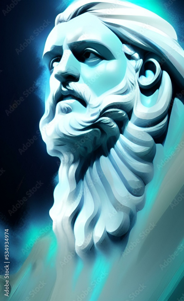 Drawing of Zeus. Antiquity. Greek God. Religion. Greek Pantheon. Stock ...